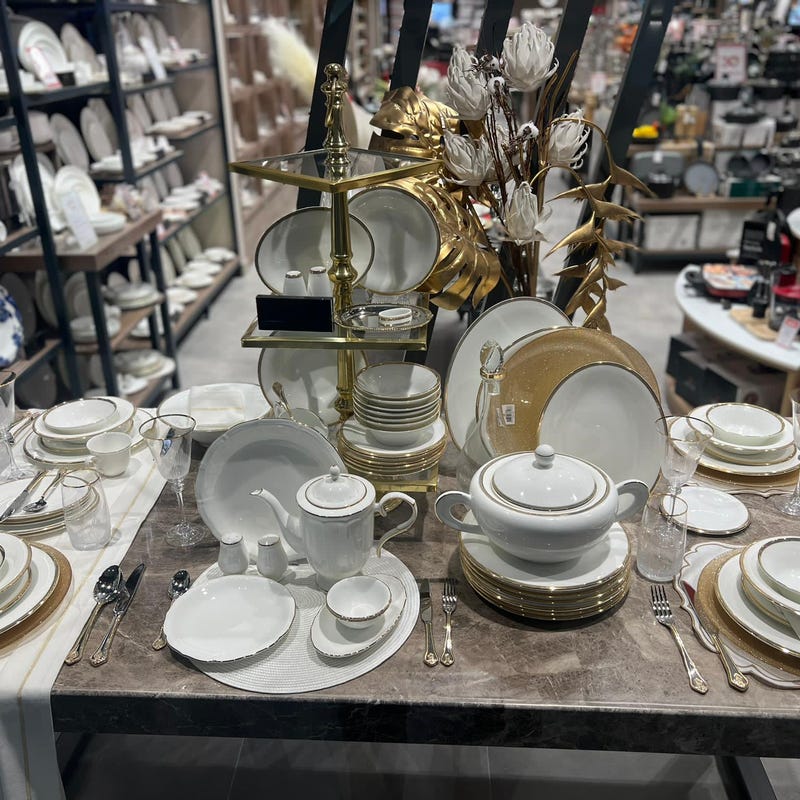 Gold Dinnerware Set - Etsy
