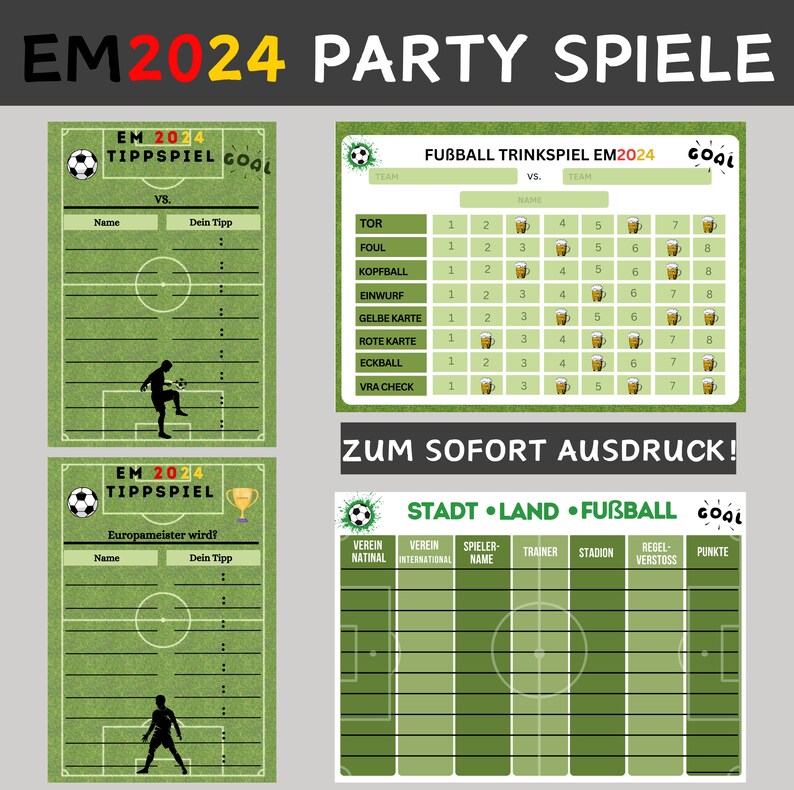 Euro 2024 Prediction Game Football Euro Party Game European ...