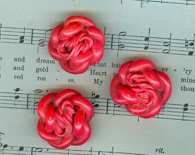 Vintage Extruded Plastic Red Shank Buttons - Etsy