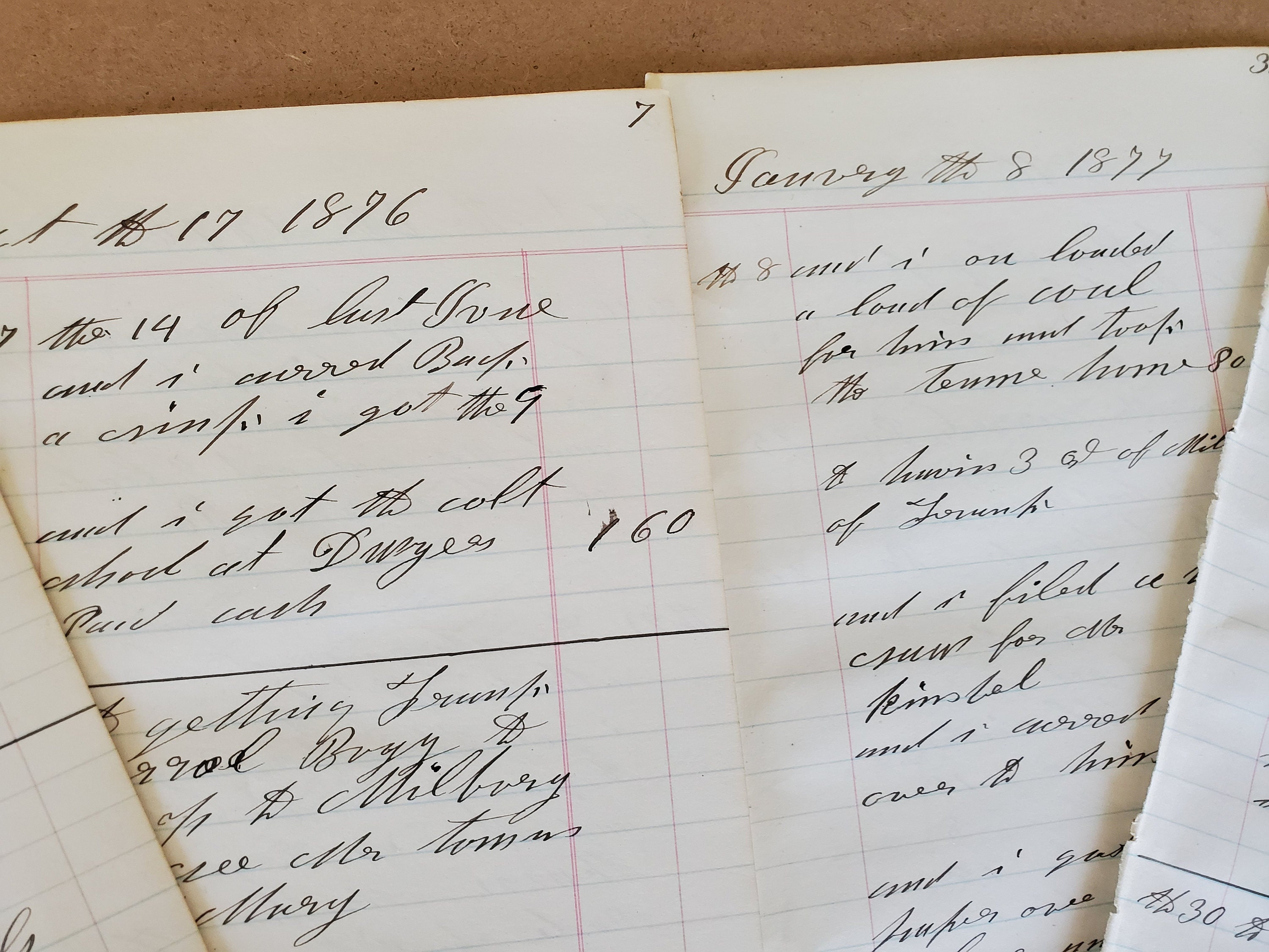 Ten 10 VICTORIAN Era Ledger Pages Antique 1870s. Pages | Etsy