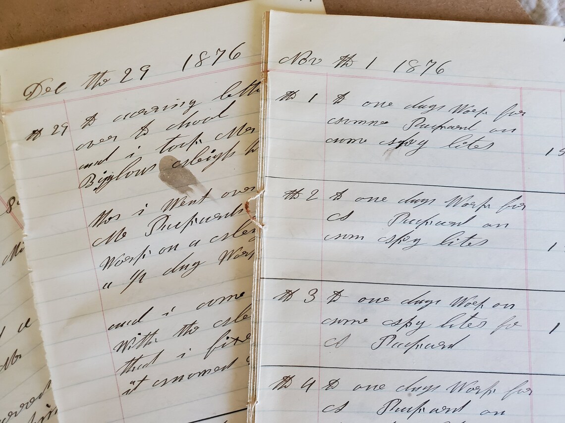 Ten 10 VICTORIAN Era Ledger Pages Antique 1870s. Pages | Etsy