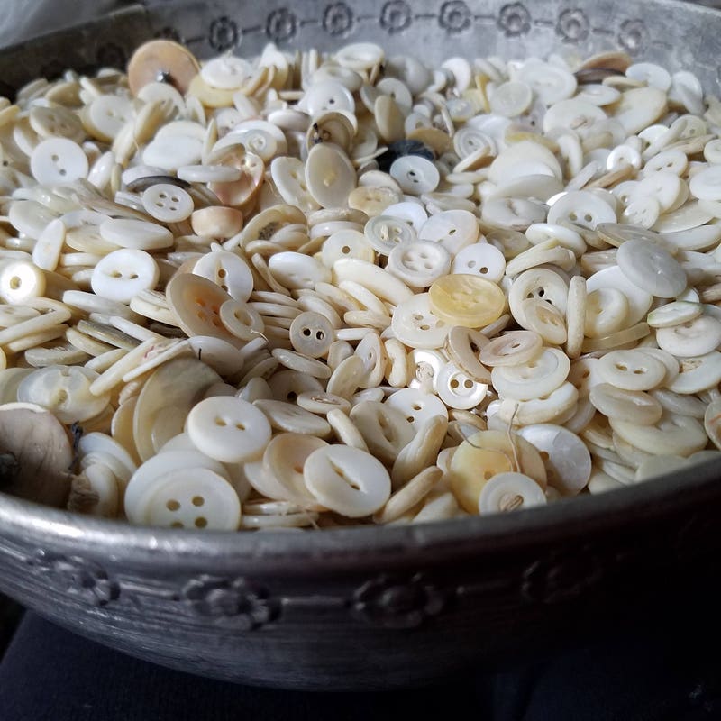 Carved Antique Shell Buttons - Etsy