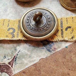 Eight 8 Antique Gilt Age Metal Buttons. Back Marked Benedict Burnham ...