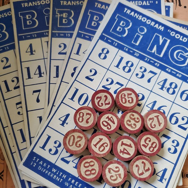 Antique Bingo Numbers - Etsy