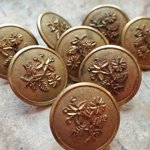 Eight 8 Antique Gilt Age Metal Buttons. Back Marked Benedict Burnham ...