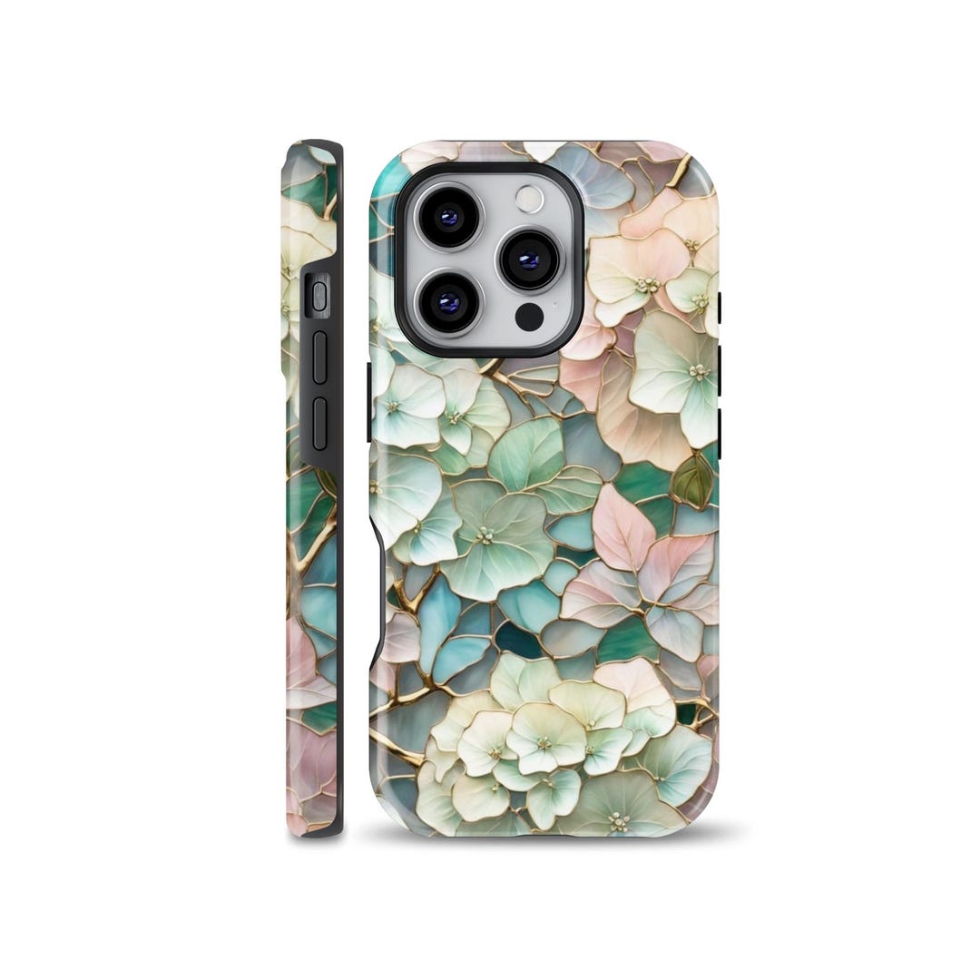 Stained Glass Hydrangea Galaxy Samsung S25, A54, A16, S22, S23 Ultra ...