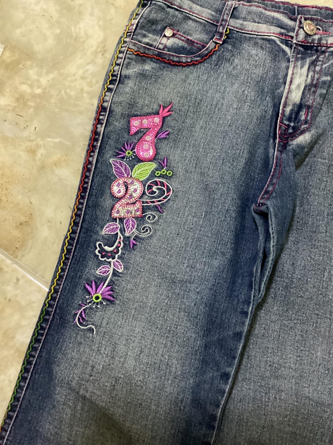 Y2k Mcbling 2000s Vintage Grunge 90s Harajuku Rock Blue Denim Low Waist ...