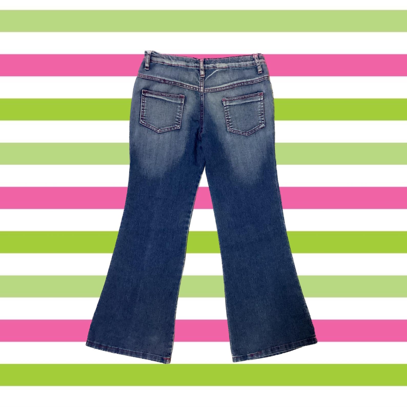 Y2k Mcbling 2000s Vintage Grunge 90s Harajuku Rock Blue Denim Low Waist ...