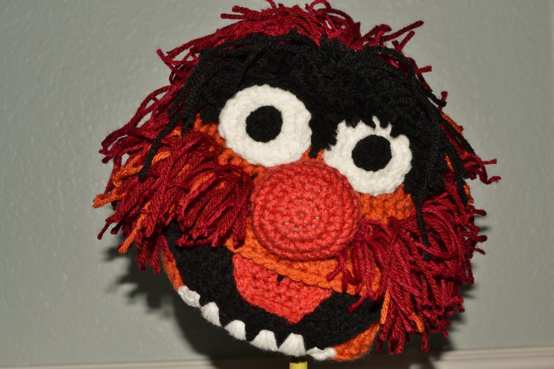 Crochet Animal the Muppet Hat - Crochet Muppets Hat - Halloween Costume ...