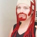 Crochet Metalocalypse Pickles Hat - Combover Skullet Hat With Long Red ...