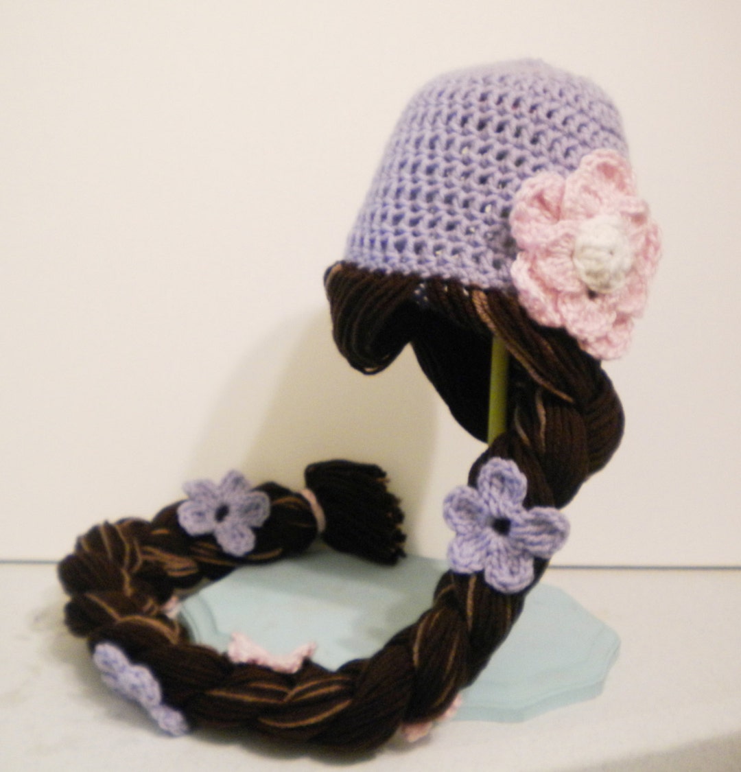 Crochet Rapunzel Hat With Braid Tangled Rapunzel Movie Costume Hat ...