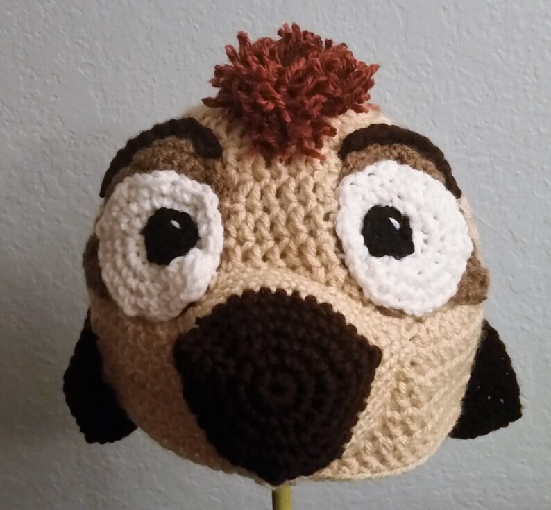 Crochet Timon the Meerkat Hat - Cartoon Costume Hat - Lion King - Silly ...