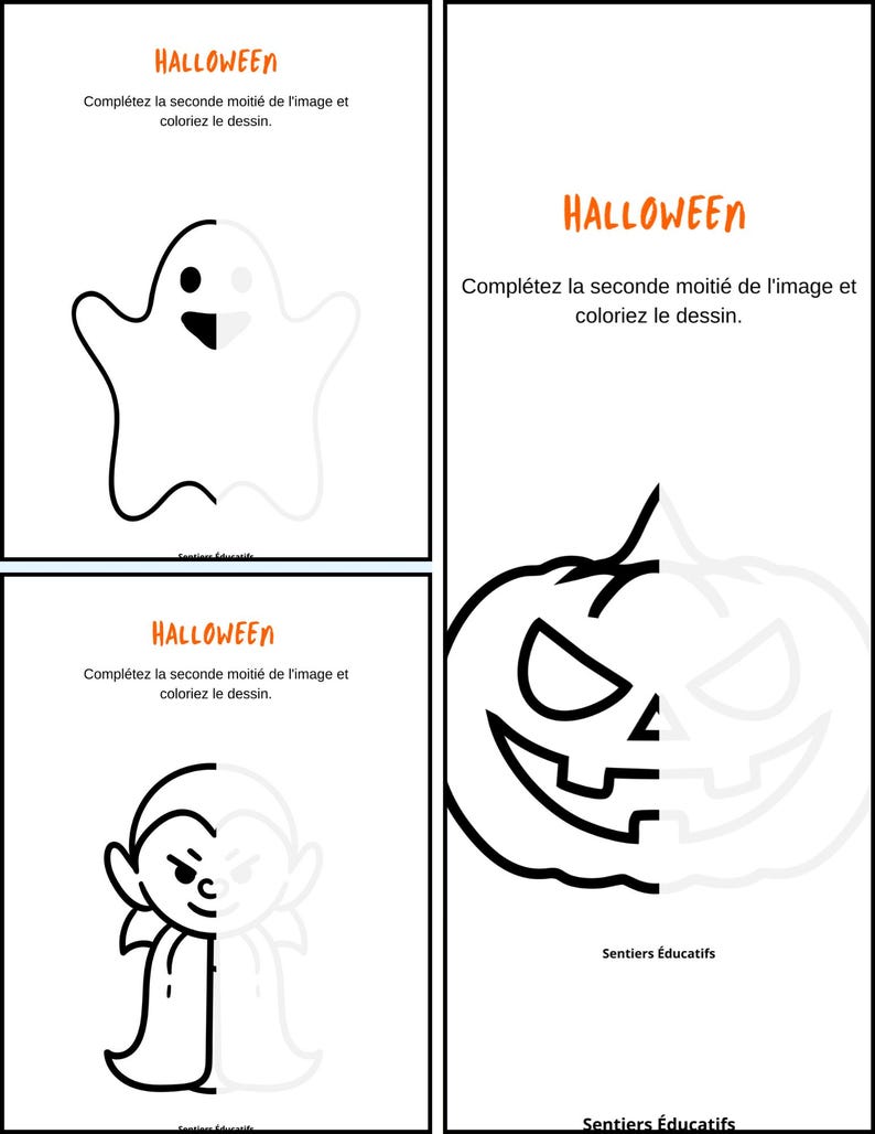 Halloween Activity for Children, Coloring to Print, Drawings to ...