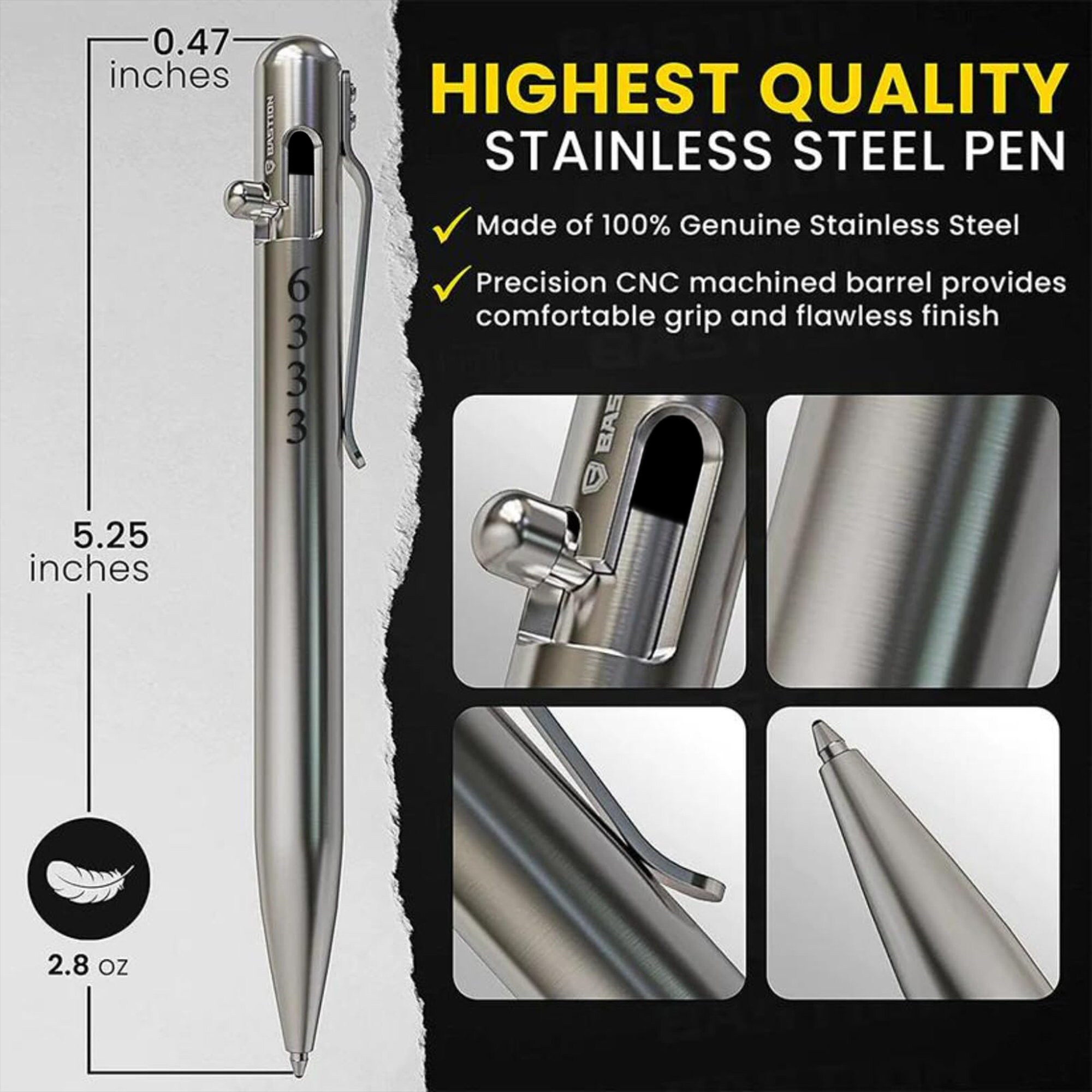 MONEY CODE PEN Choose Material and Color Bolt Action Pen by Bastion® - Etsy