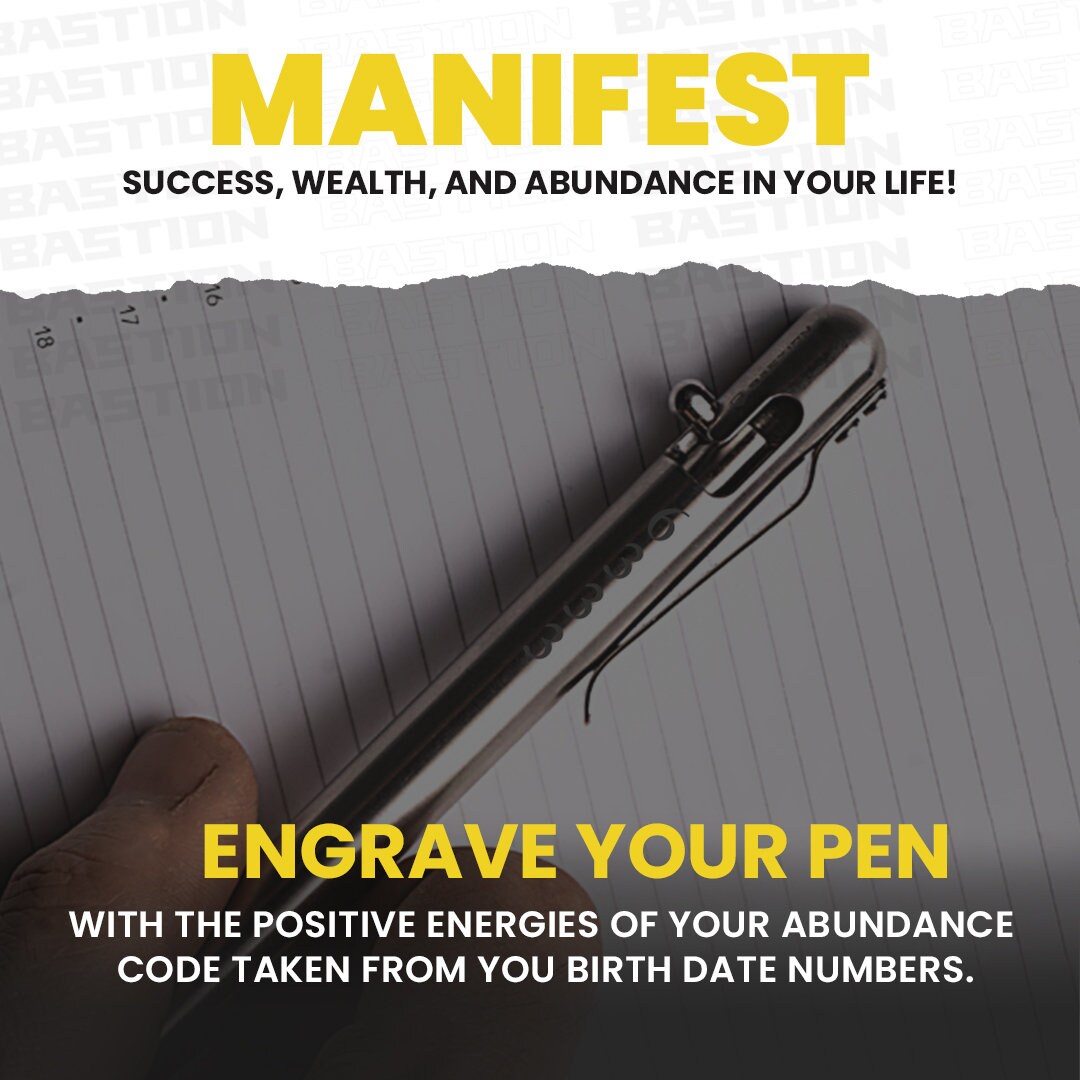 MONEY CODE PEN Choose Material and Color Bolt Action Pen by Bastion® - Etsy