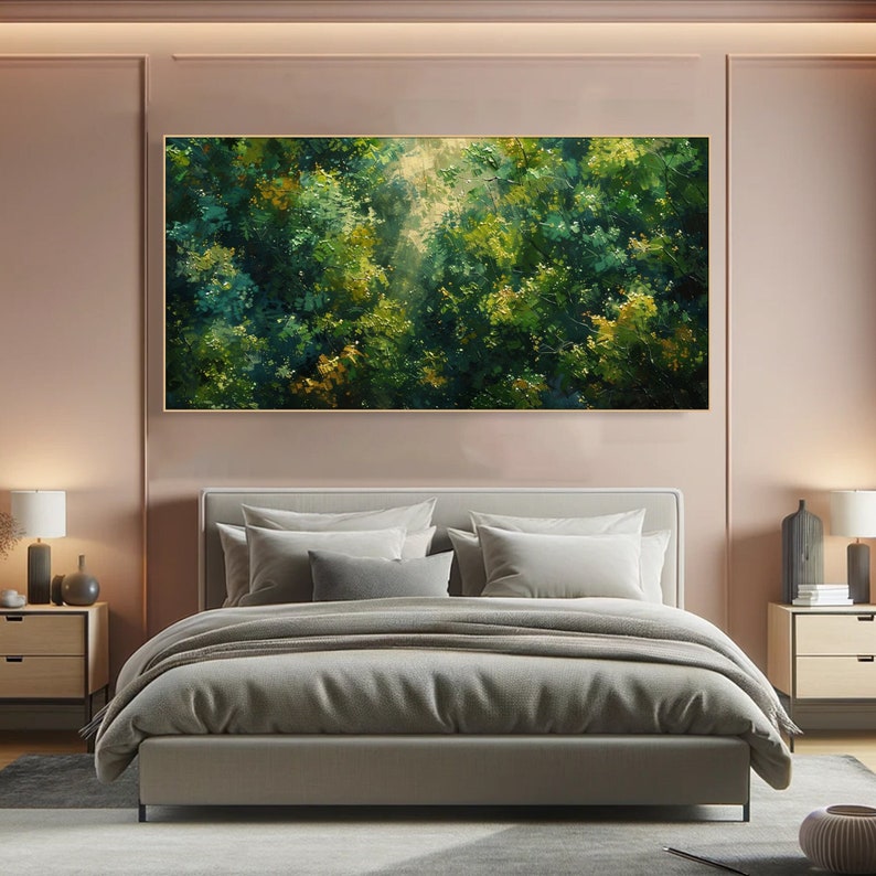 Original Lush Green Forest Oil Painting on Canvas Textured Canvas Art ...