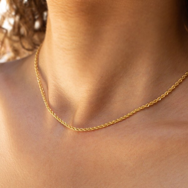 Twisted Rope Chain Coin Necklace - Etsy