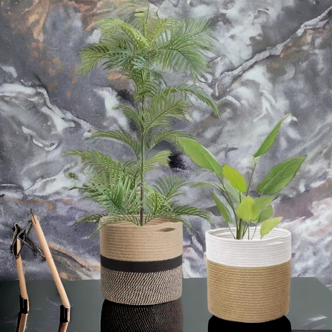 Handwoven Flower Pot Storage Basket Stylish Indoor Plant Container for ...