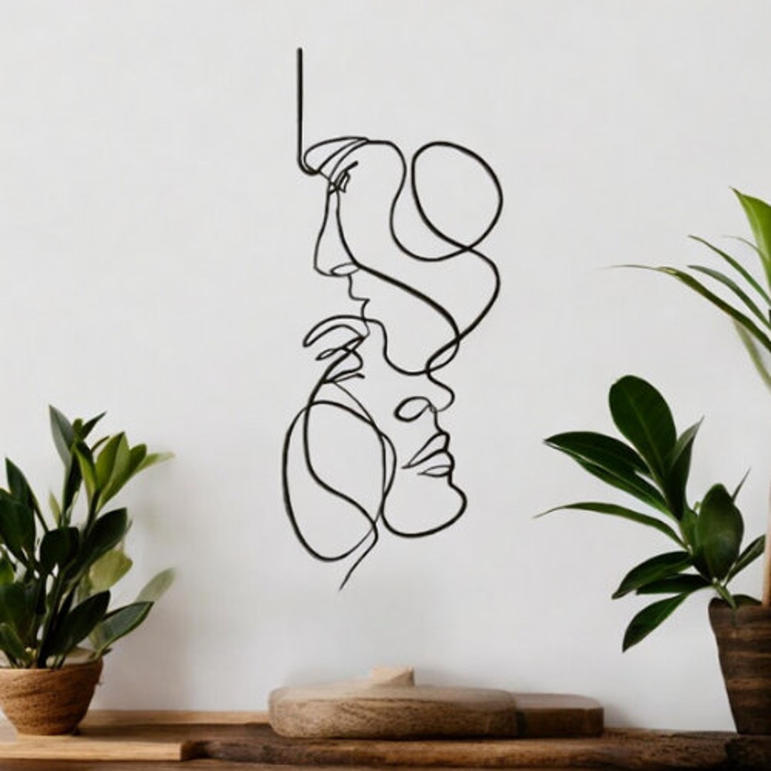 Metal Faces Wall Art Home Decor Man Woman Face to Face Wall Decor ...