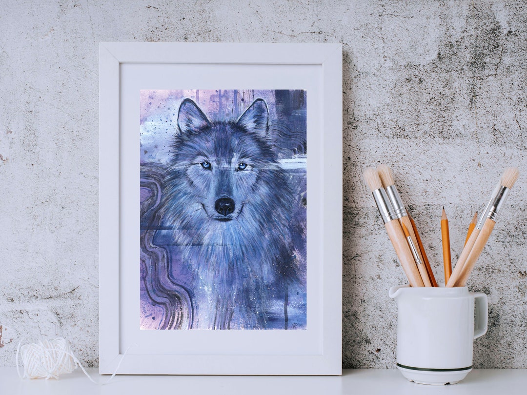 Wolf Painting Animal Fine Art Print Forest Wall Art Woodland Decor ...