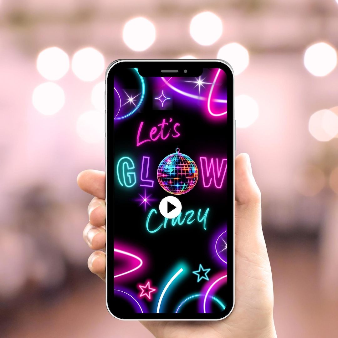 Neon Video Invite Glow Party Video Neon Birthday Video Girle Birthday ...