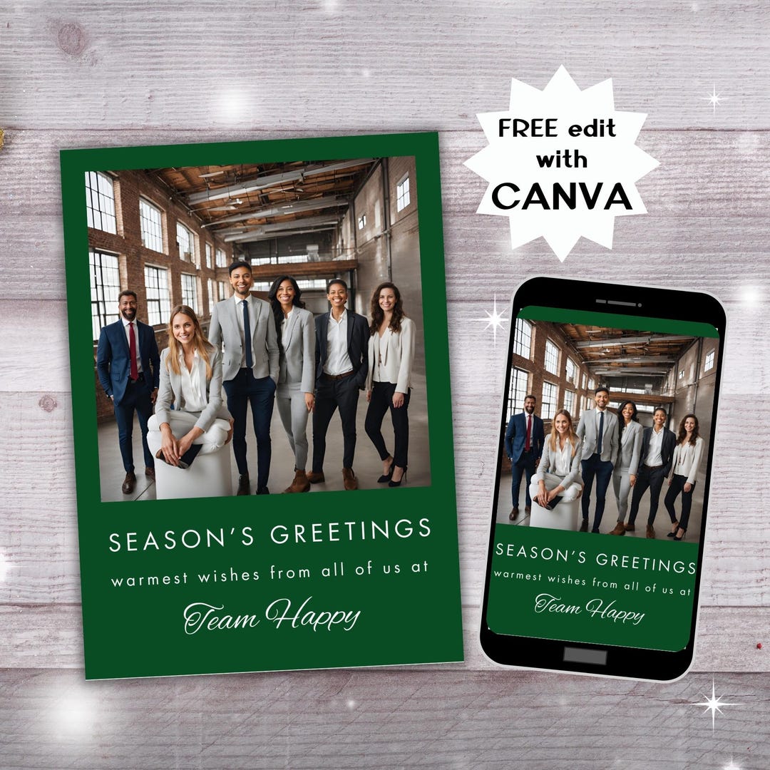 Company Holiday Card Business Holiday Greeting Card Corporate Christmas ...