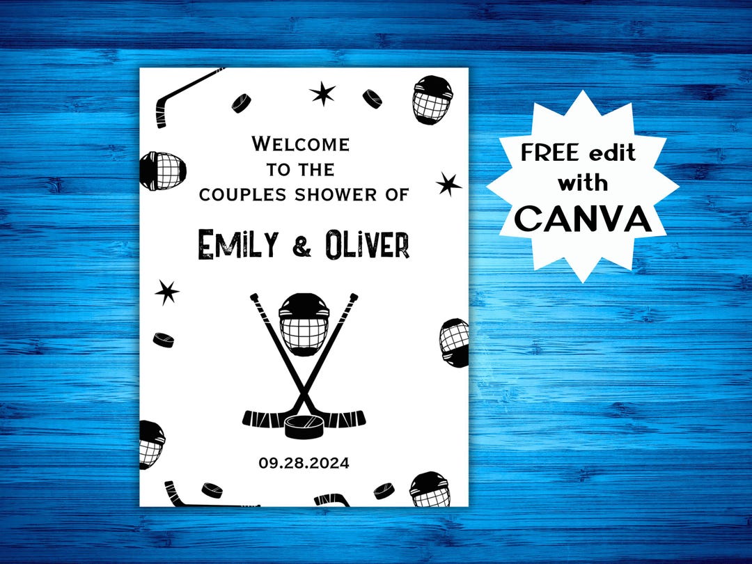 Ice Hockey Welcome Sign Couples Shower Wedding Shower Birthday Party - Etsy