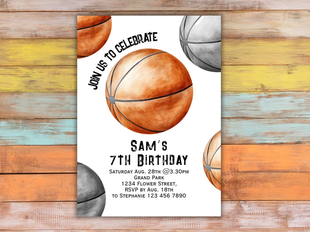 Basketball Birthday Party Invitation Basketball Phone Invite Kids ...