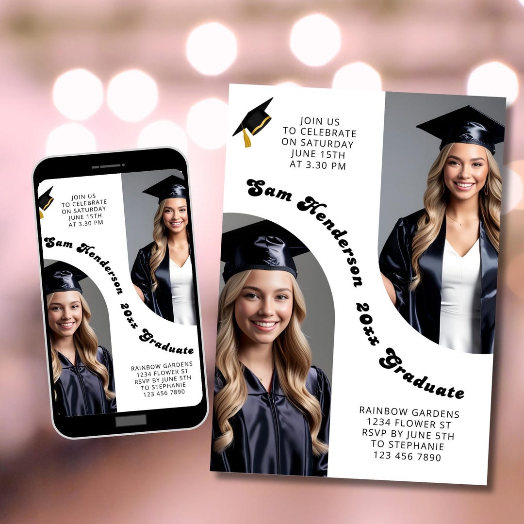 Double Arch Graduation Modern Arch Invite Graduation Photoshoot Canva ...