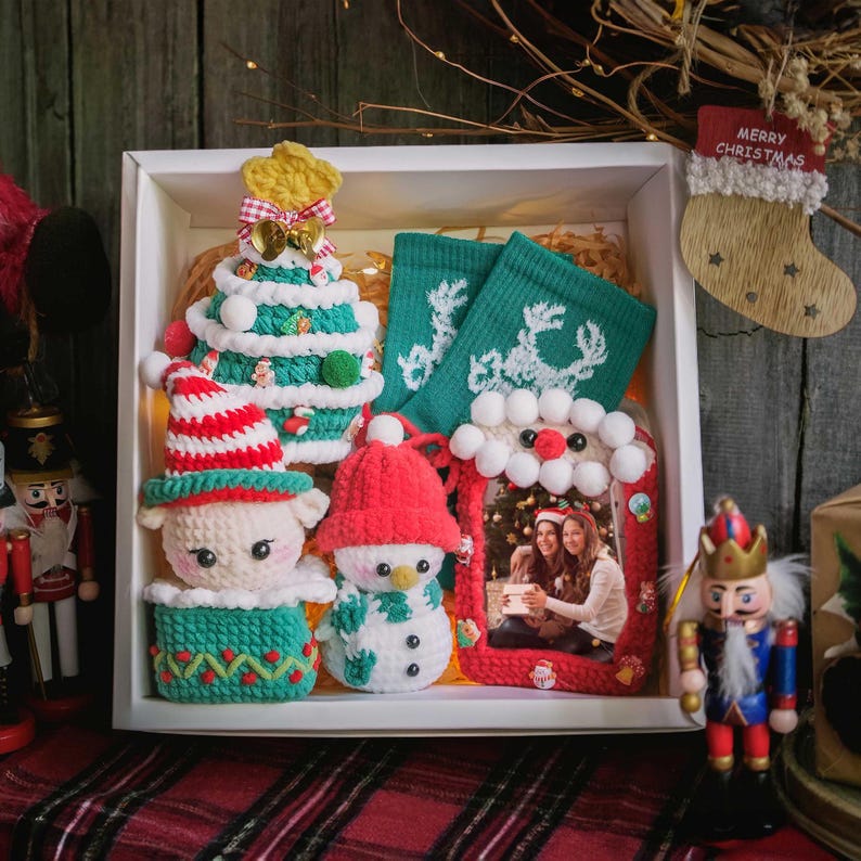 Crochet Mini Christmas Box, Christmas Candy Box, Chrismas Home Decor ...