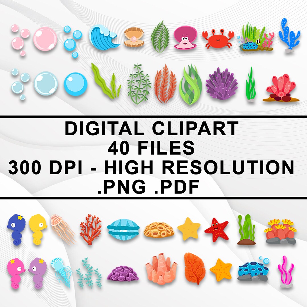 Coral Clipart Png, Ocean Clipart, Sea Coral Reef Clipart, Underwater ...