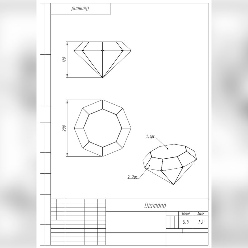 Welding Project Plans Templates Drawings Metal Diamond DXF PDF Low Poly ...