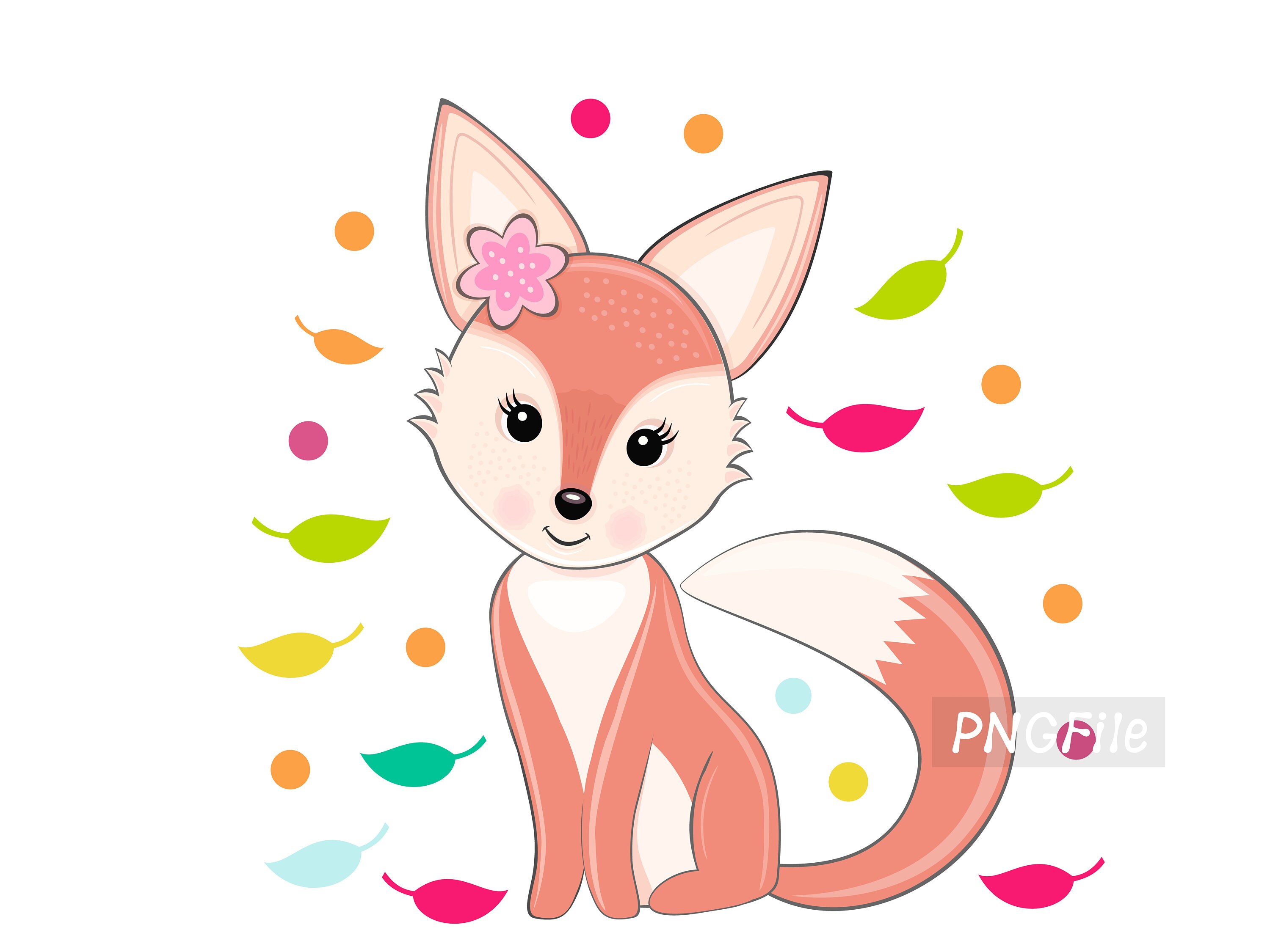 Funny Fox Cub in Png Format, Cute Fox Clipart, Instant Download ...