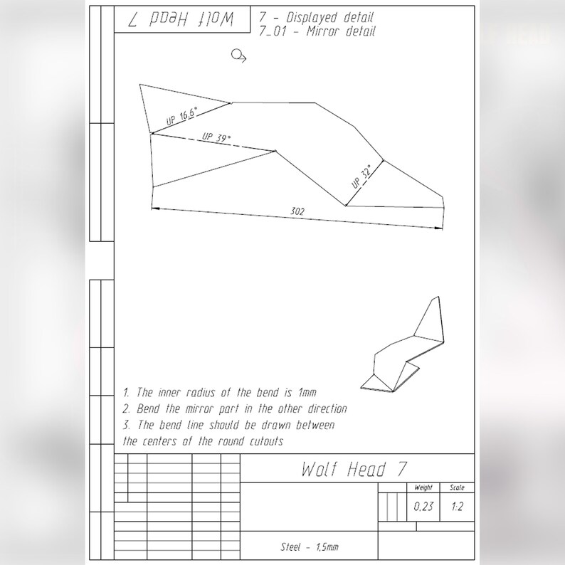 Welding Project Plans Templates Drawings Metal Wolf Head DXF PDF - Etsy