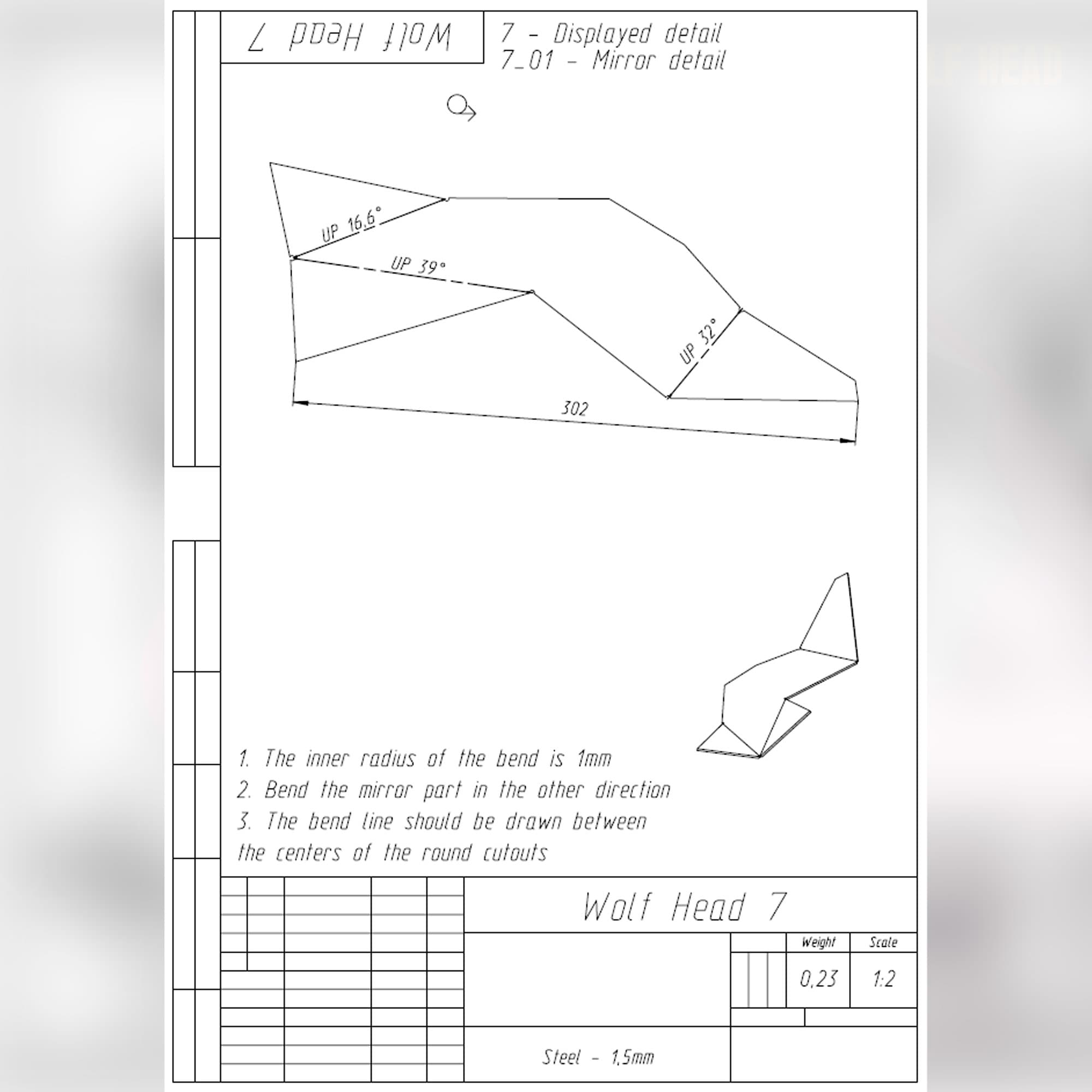 Welding Project Plans Templates Drawings Metal Wolf Head DXF PDF - Etsy