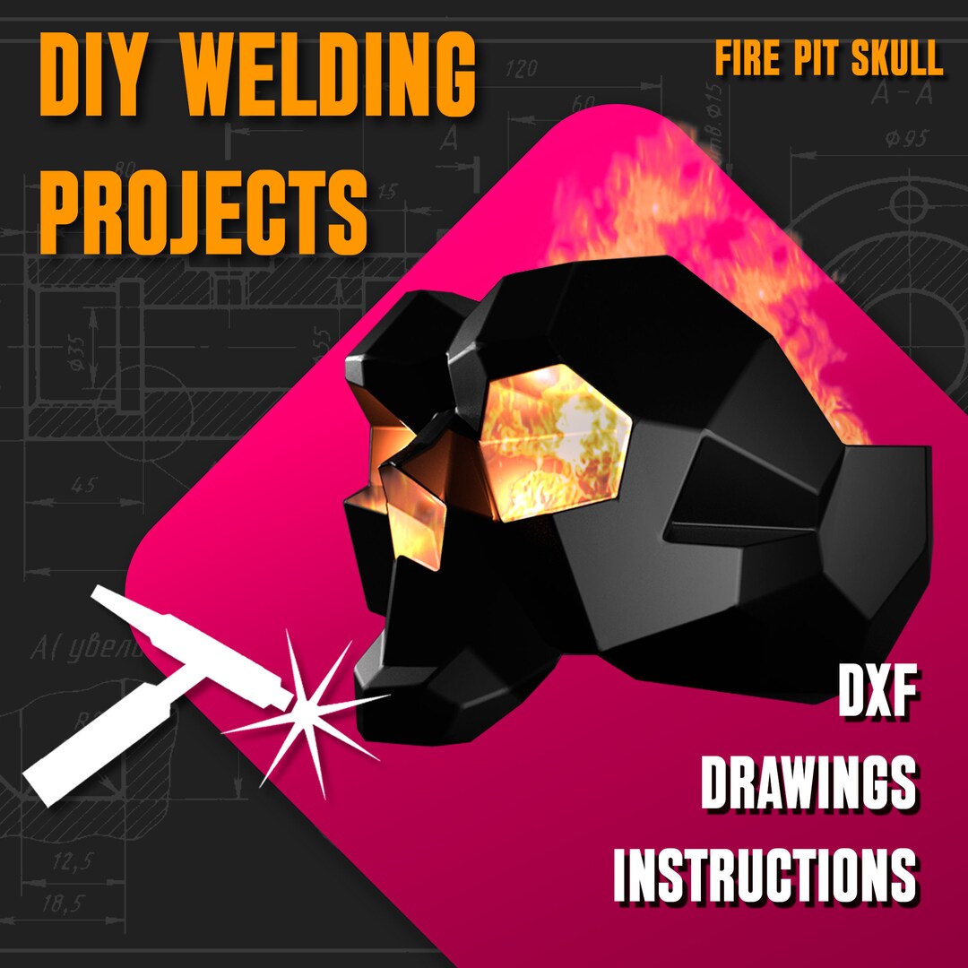 Welding Project Plans Templates Drawings Metal Fire Pit Skull DXF PDF ...