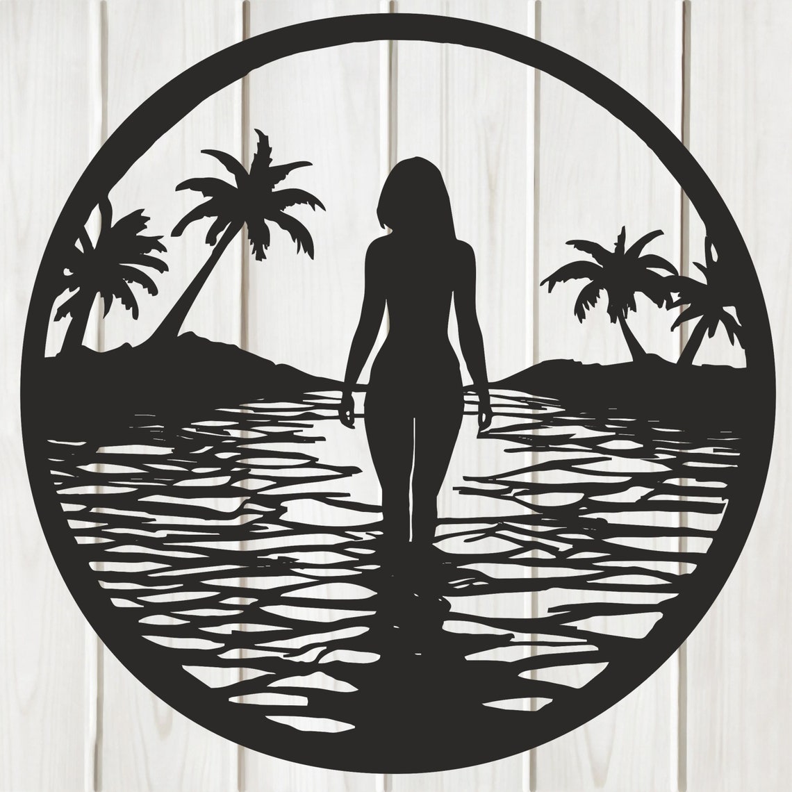 Sea Beach Wall Art Decor Laser Cut Dxf Glowforge Svg Xtool CNC Router ...