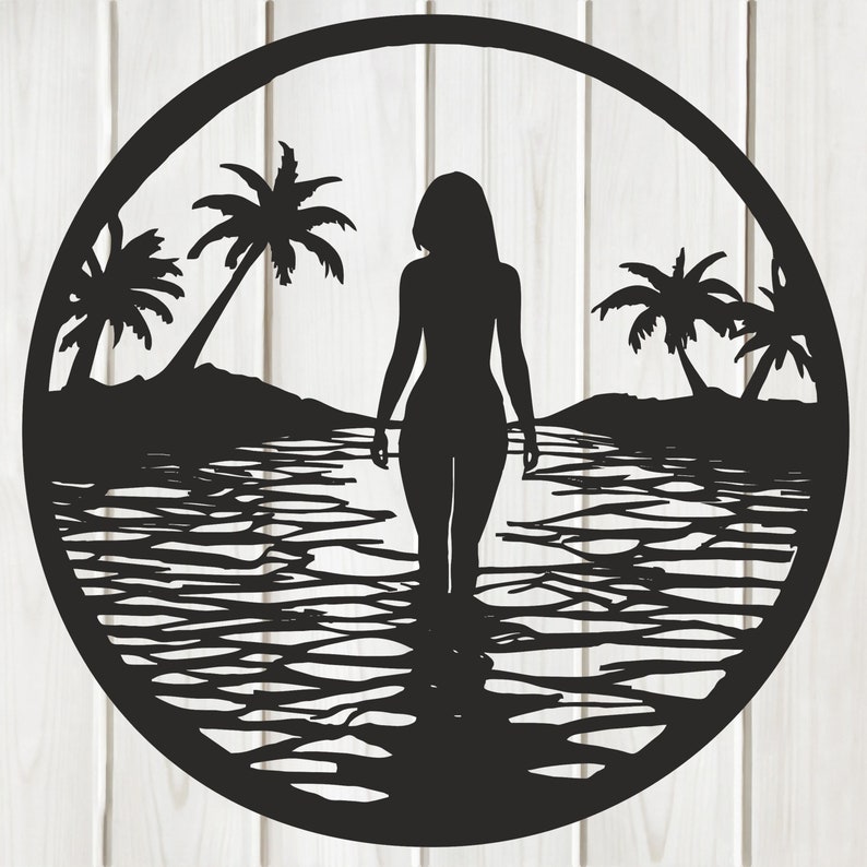 Sea Beach Wall Art Decor Laser Cut Dxf Glowforge Svg Xtool CNC Router ...