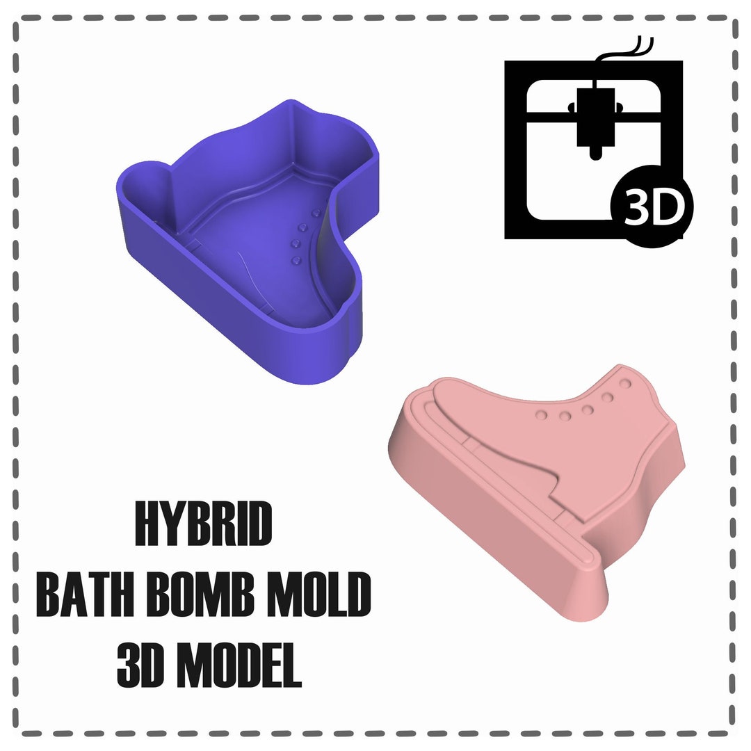 Ice Skate Bath Bomb Mold 3D Model - Etsy
