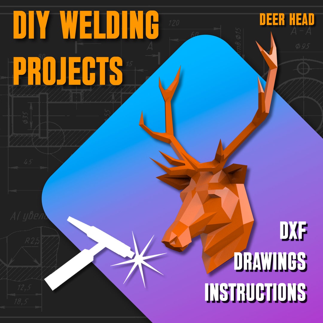 Welding Project Plans Templates Drawings Metal Deer Head DXF PDF Low ...