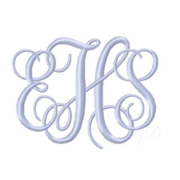 Classic Monogram 1 Inch Embroidery Design - Etsy