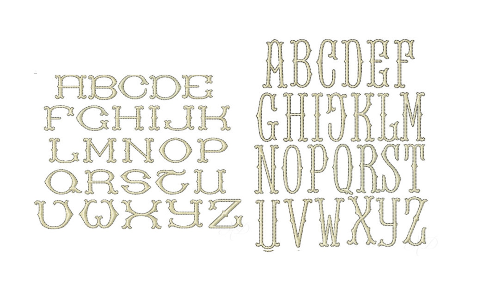 1.75 Satin Outline Barrett Monogram Fishtail Font Fish Tail Embroidery ...