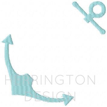 Slanted Split Anchor Diagonal Monogram Machine Embroidery | Etsy