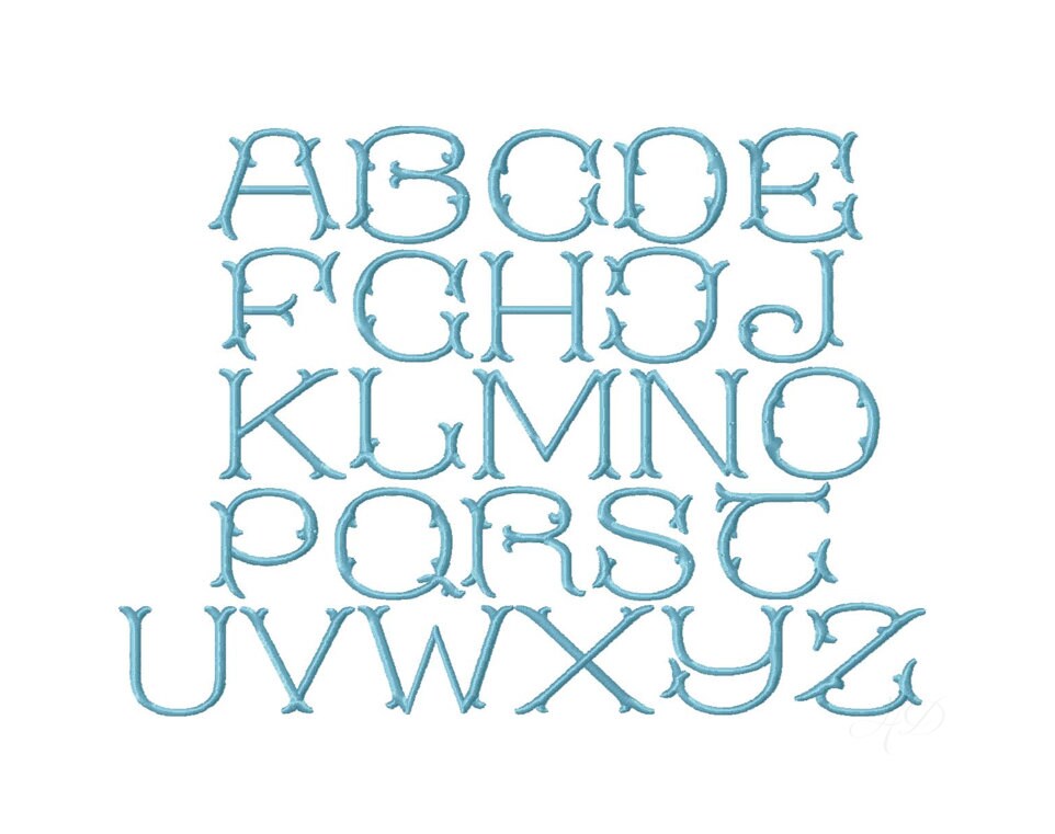 Emmaline Bold 2 Satin Stitch Embroidery Design Instant | Etsy