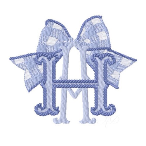 Striped Christmas Bow Embroidery Design Monogram Instant - Etsy