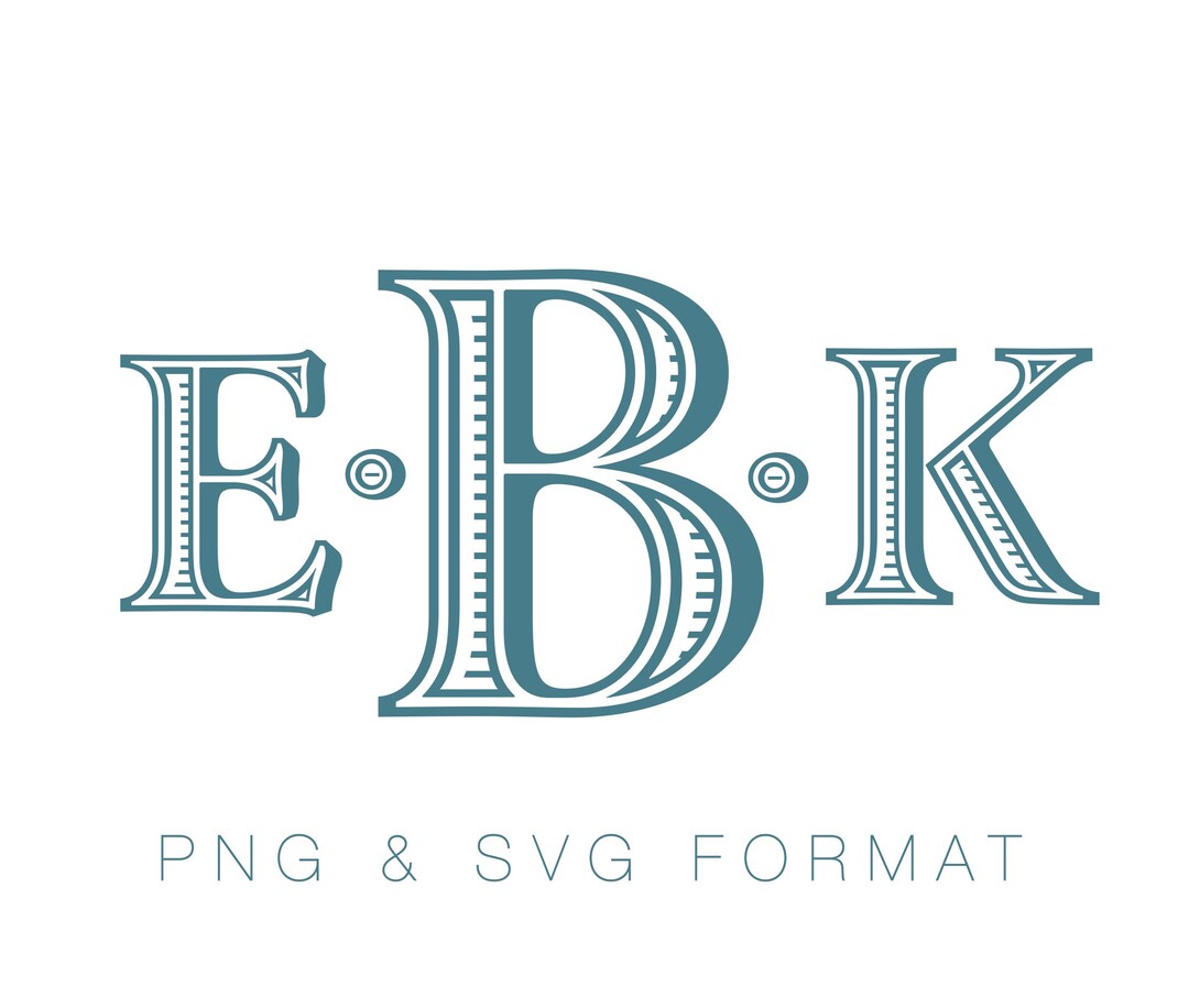 Ryan Ribbed Monogram SVG PNG Vector Monogram Font for Cutting Machine ...