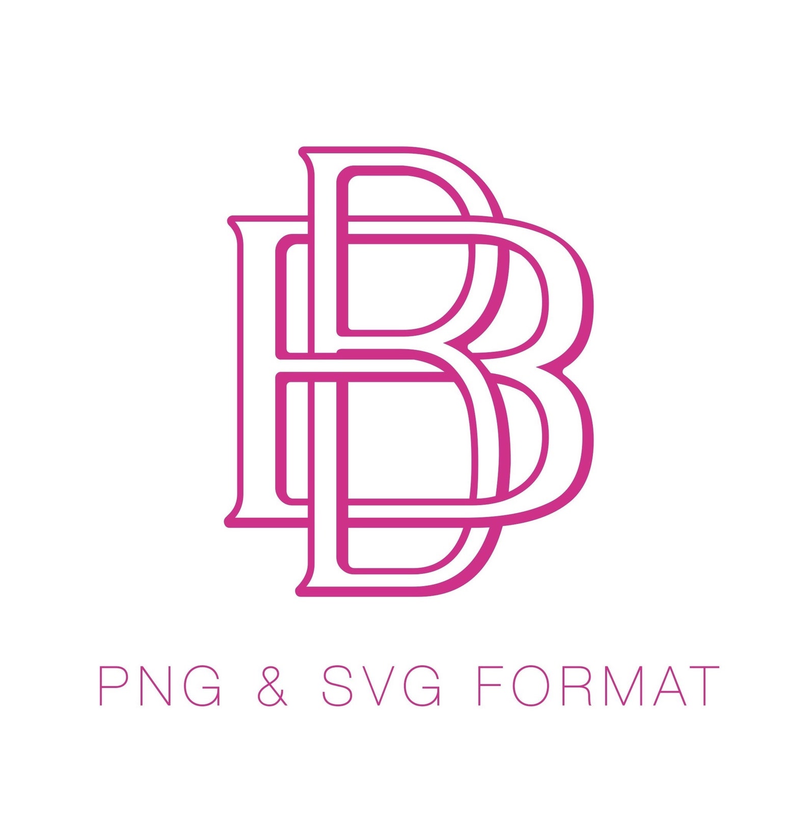 Two Type Outline B Monogram SVG PNG Vector Monogram Font for - Etsy
