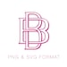 Two Type Outline B Monogram SVG PNG Vector Monogram Font for Cutting ...