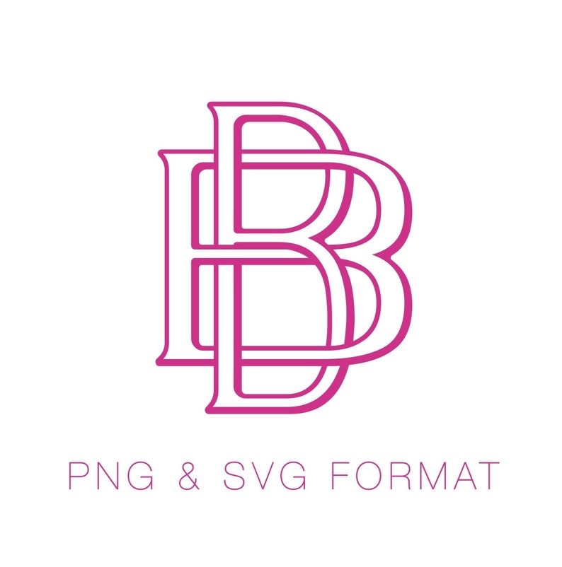 Two Type Outline B Monogram SVG PNG Vector Monogram Font for - Etsy
