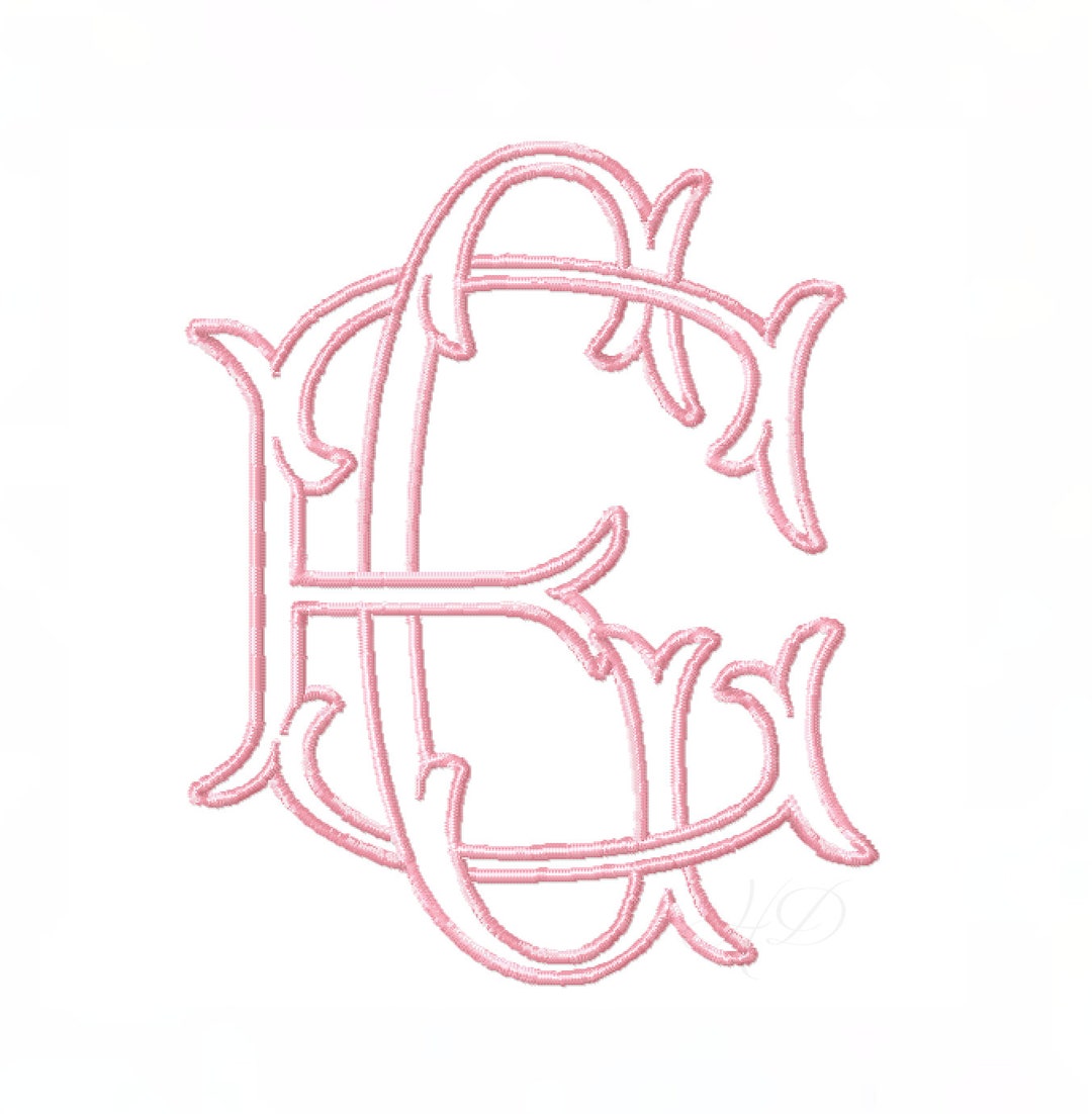 26 Letter G 3.6" Emmaline Two Type Letter Embroidery Monogram Formal ...